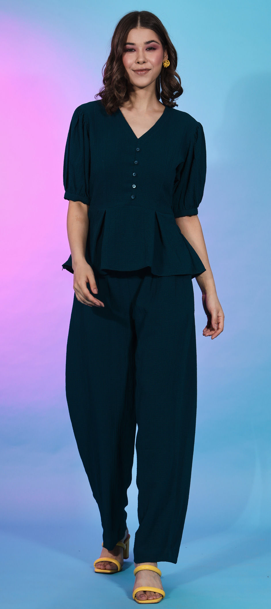 Casual Green color Fancy Fabric fabric Co-ords Set : 1906462