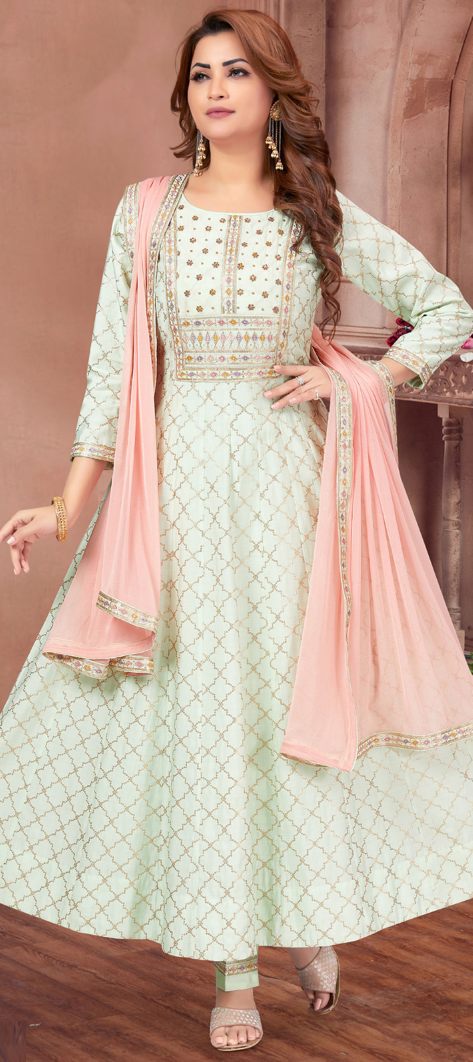 Festive, Party Wear, Reception Green color Silk fabric Salwar Kameez ...