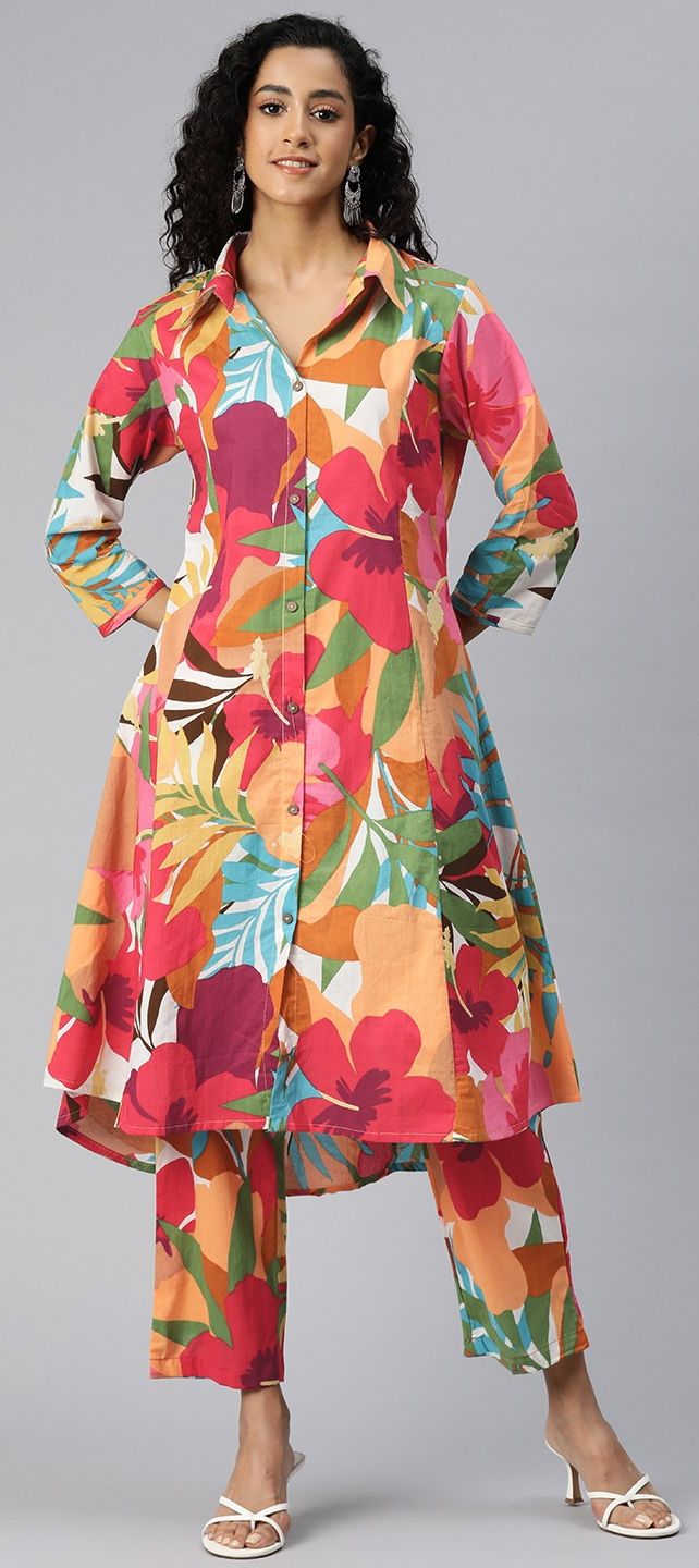 Casual, Summer Multicolor color Cotton fabric Co-ords Set : 1909729