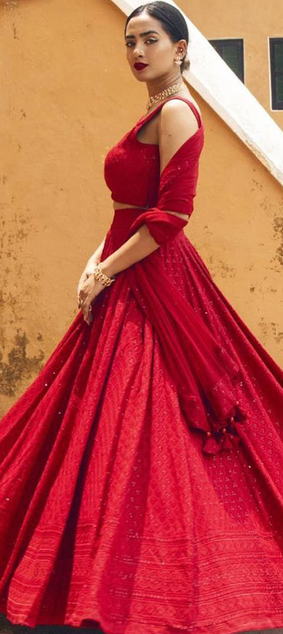 Bollywood, Festive, Mehendi Sangeet, Party Wear, Wedding Red and Maroon ...