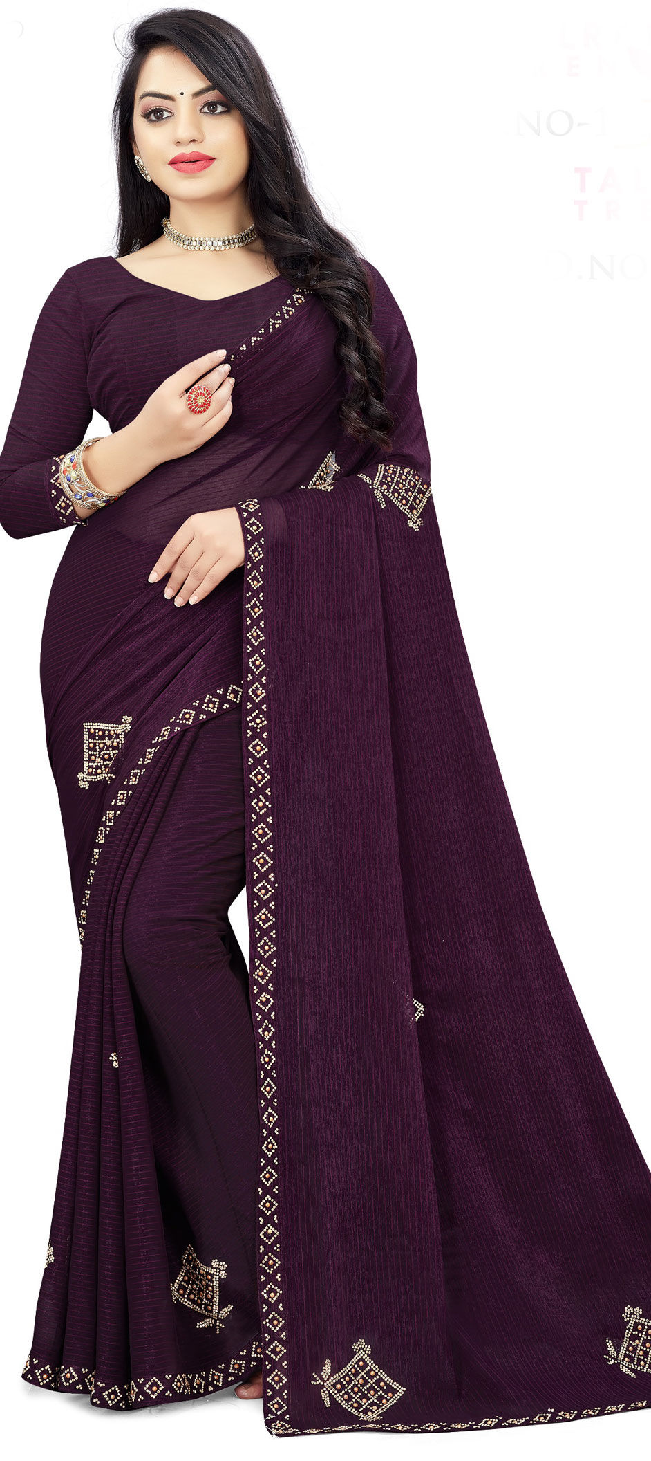 Festive, Party Wear, Traditional Purple and Violet color Shimmer fabric ...