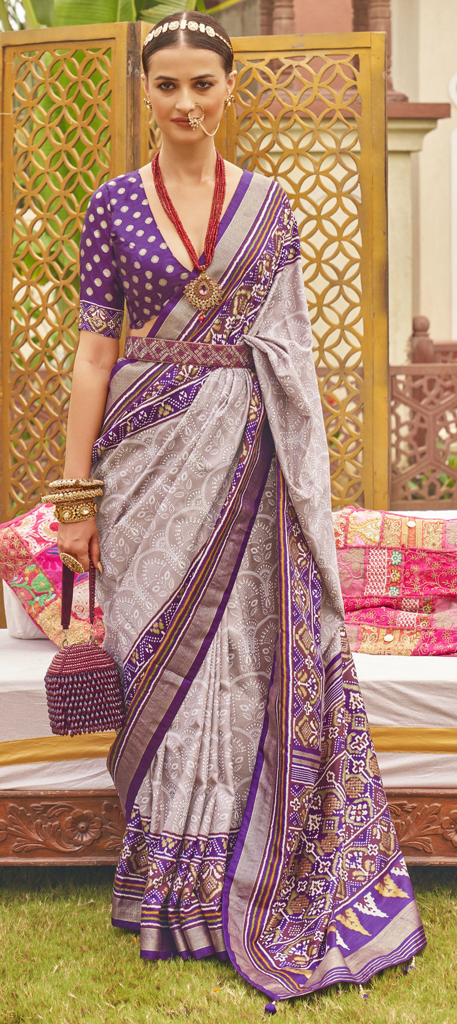 Party Wear, Traditional Black and Grey, Purple and Violet color Art ...