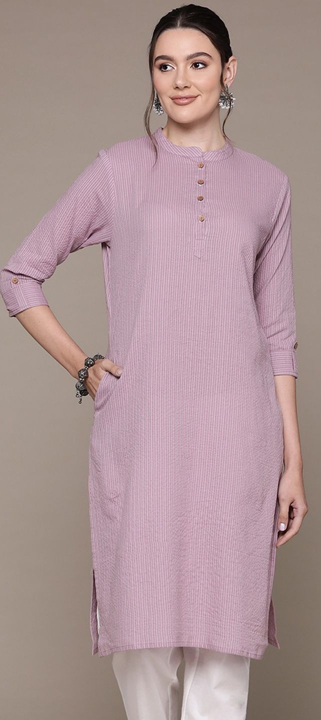 Casual, Summer Purple and Violet color Cotton fabric Kurti : 1927104