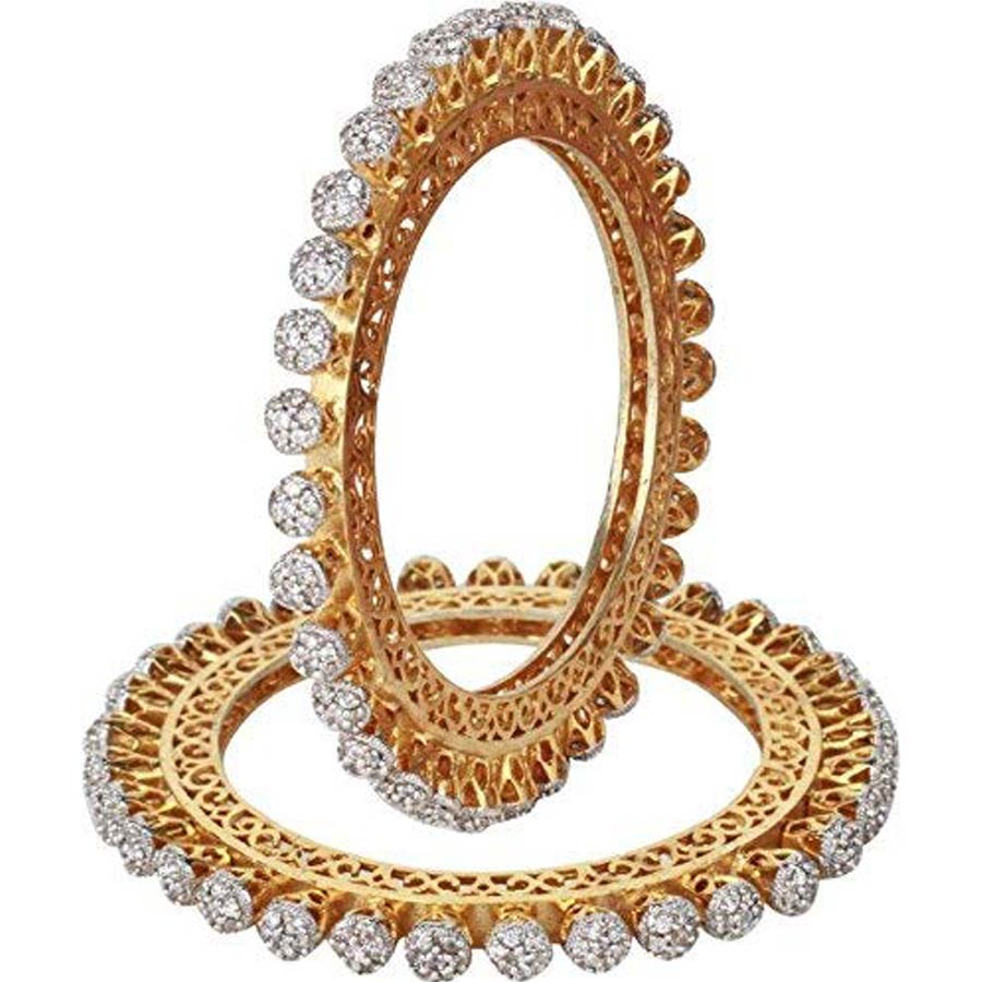 White and Off White color Metal Alloy metal Bangles : 1931054