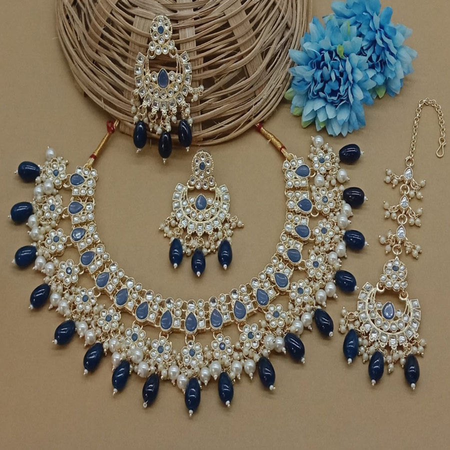 Blue color Metal Alloy metal Necklace : 1932430