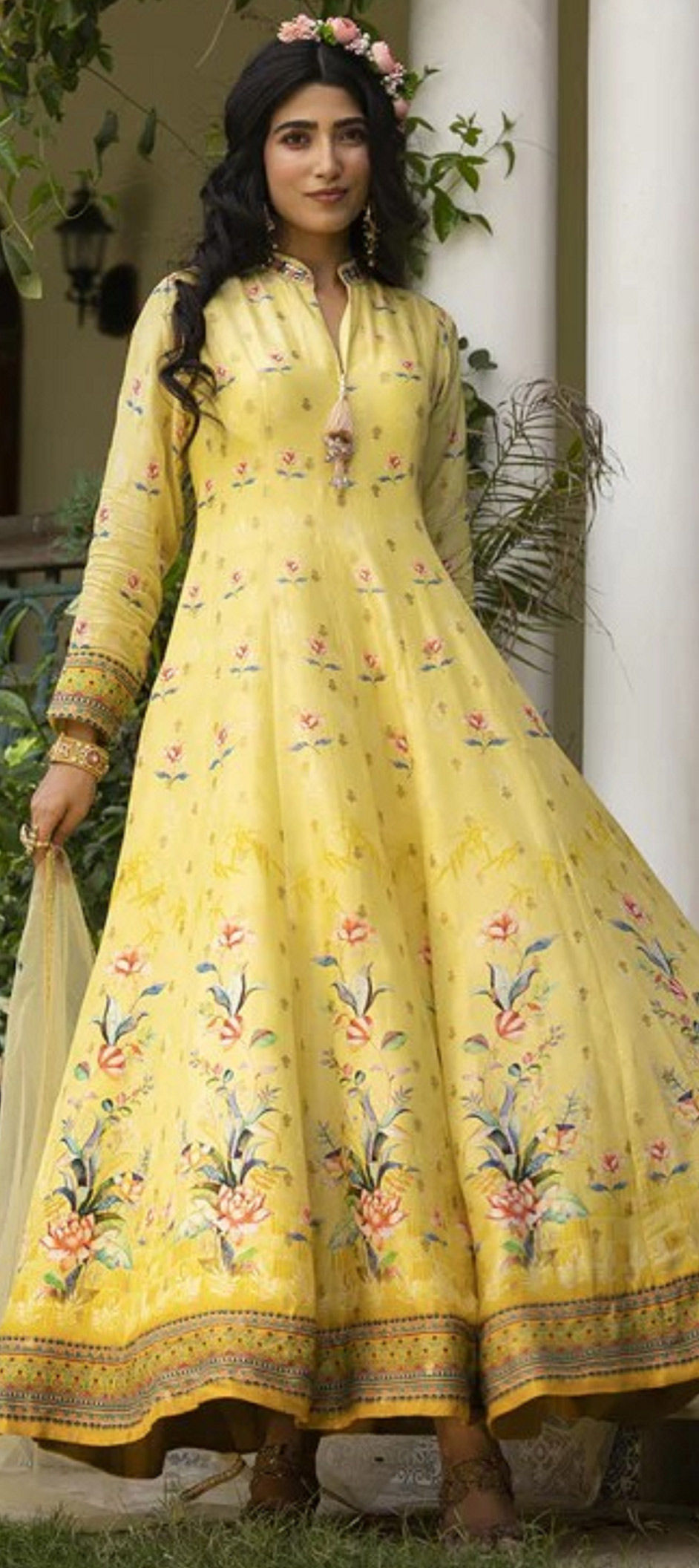 Festive, Party Wear, Reception Yellow color Jacquard fabric Gown : 1935062