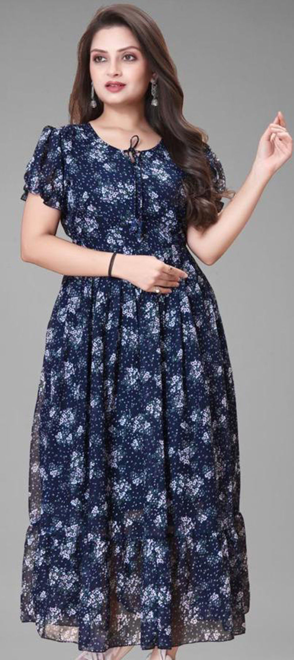 Summer Blue color Georgette fabric Kurti : 1941330
