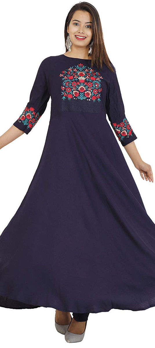 Festive, Party Wear Blue color Rayon fabric Salwar Kameez : 1945947