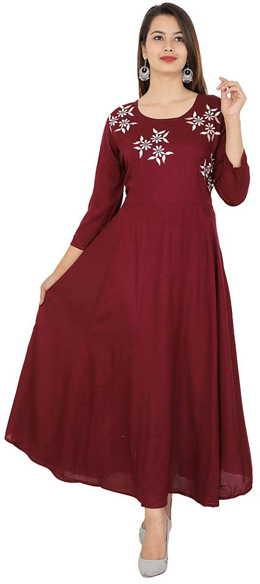Festive, Party Wear Red and Maroon color Rayon fabric Salwar Kameez ...