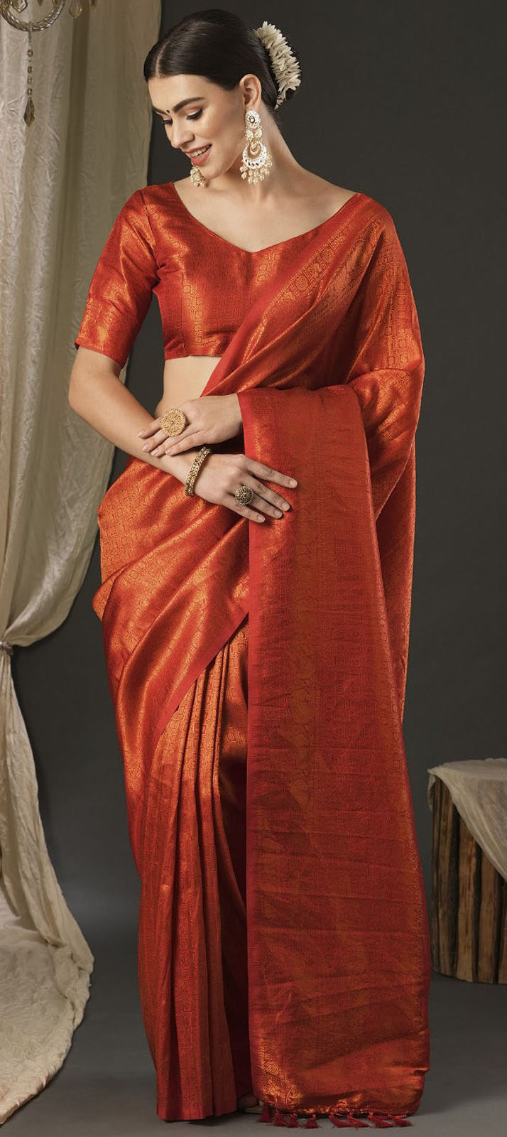 Party Wear, Traditional Red and Maroon color Art Silk, Silk fabric ...