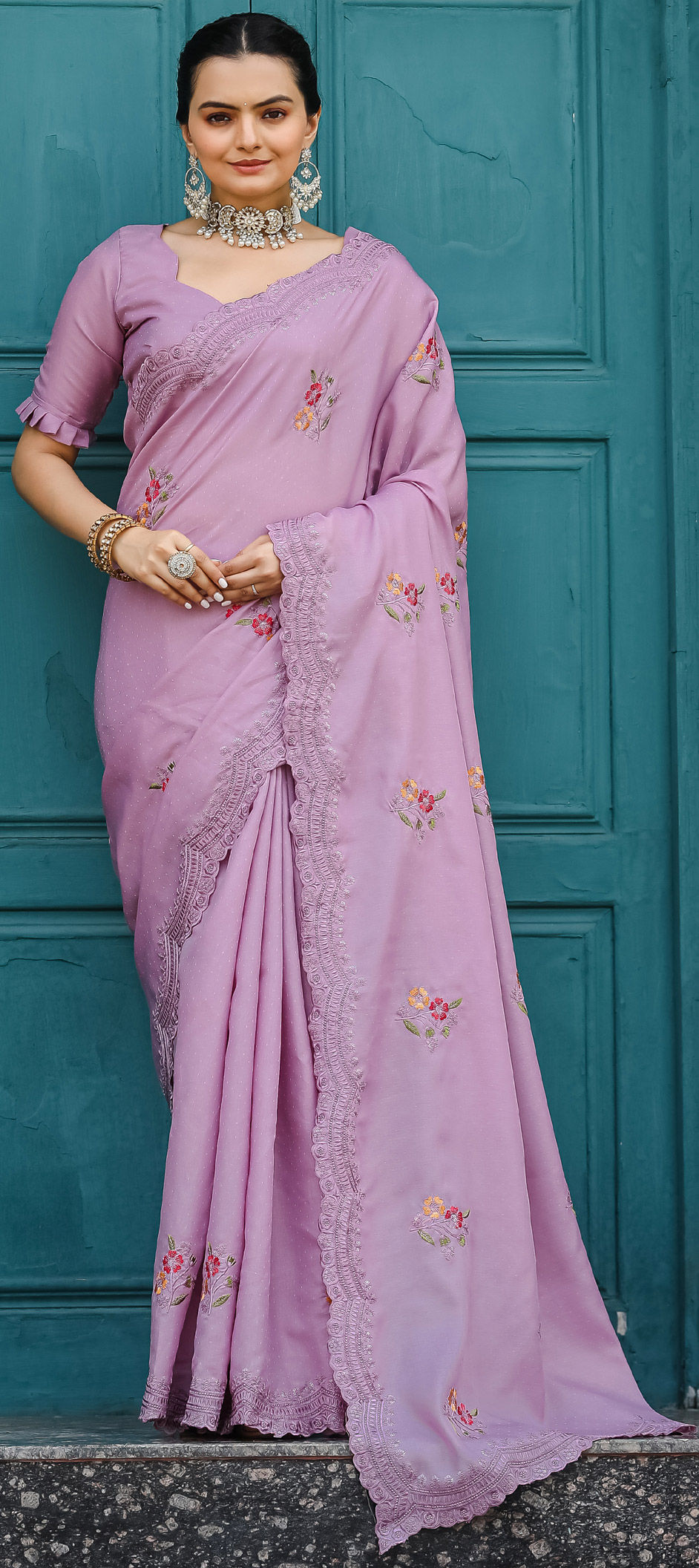 Festive, Traditional Purple and Violet color Tussar Silk fabric Saree ...