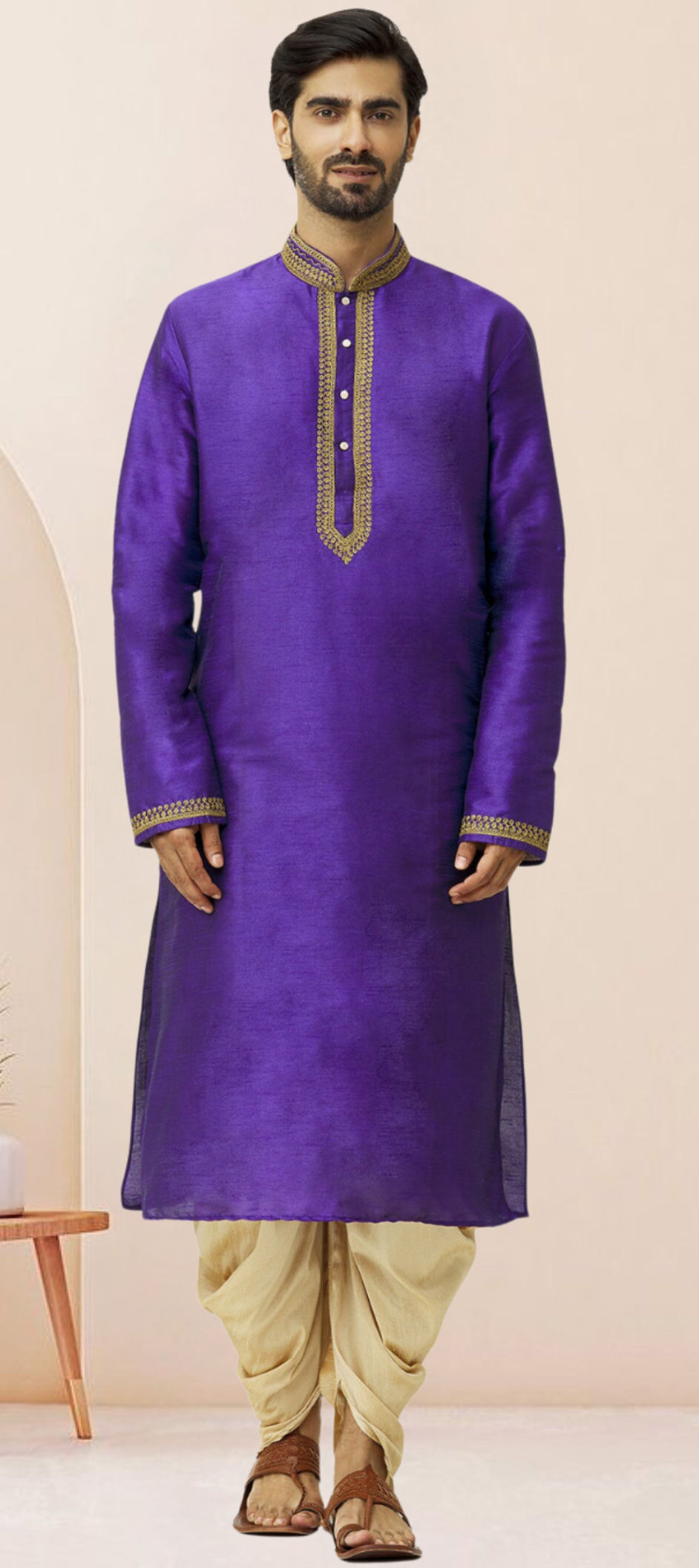 Festive, Party Wear Purple and Violet color Art Silk fabric Dhoti Kurta ...