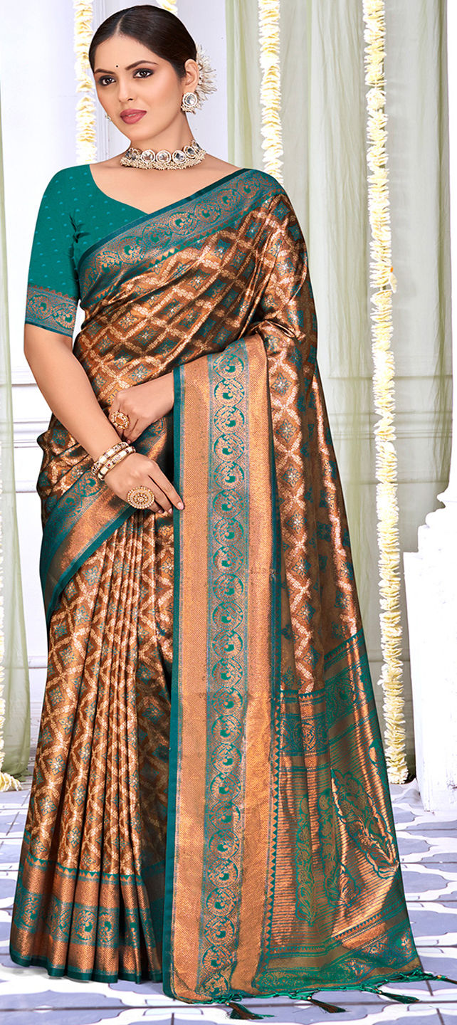 Party Wear, Traditional Multicolor color Art Silk fabric Saree : 1952352