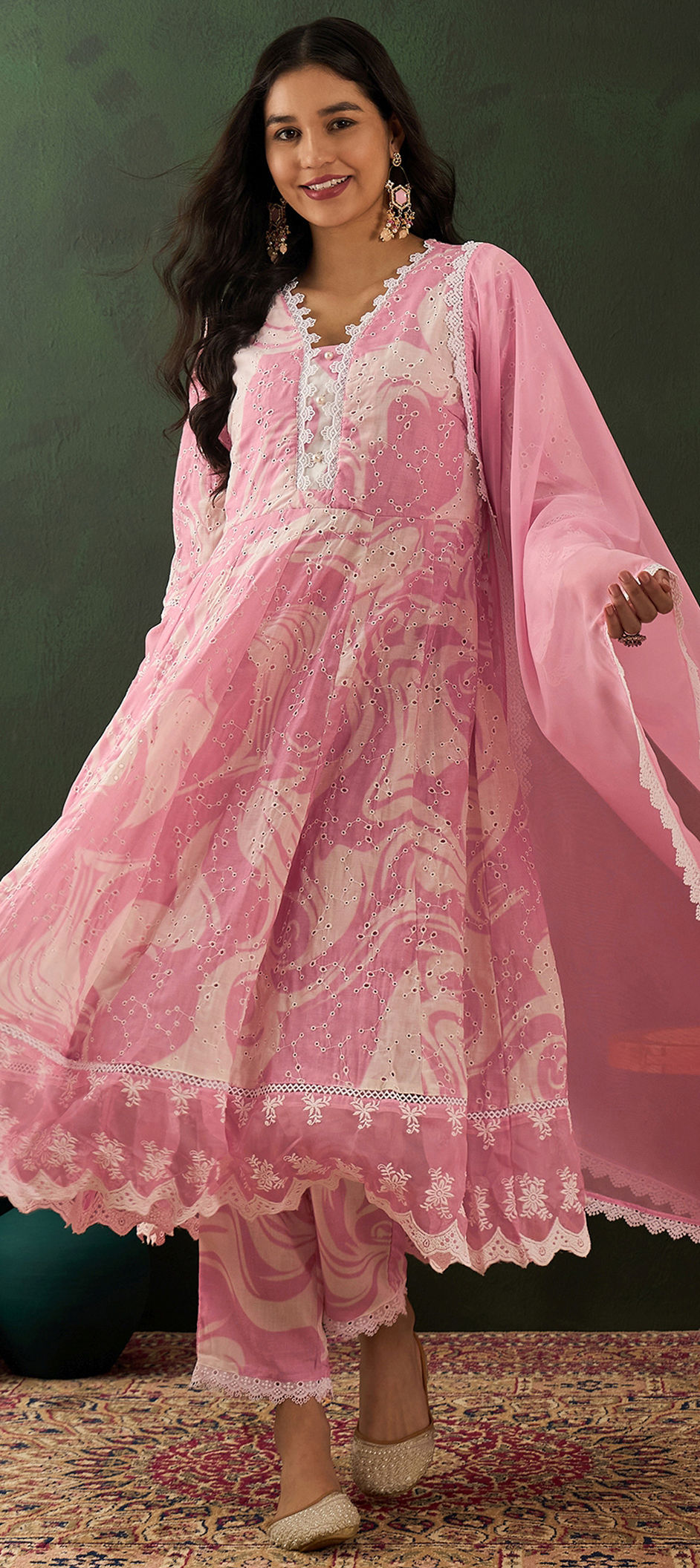 Festive, Reception, Wedding Pink and Majenta color Blended Cotton ...