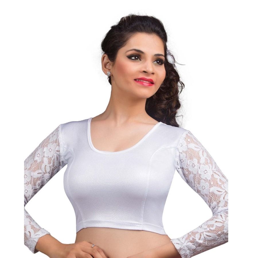 19689: Silver color family stitched Blouse