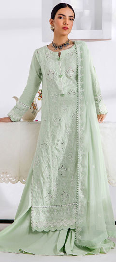 Festive, Party Wear Green color Cotton fabric Salwar Kameez : 1980308