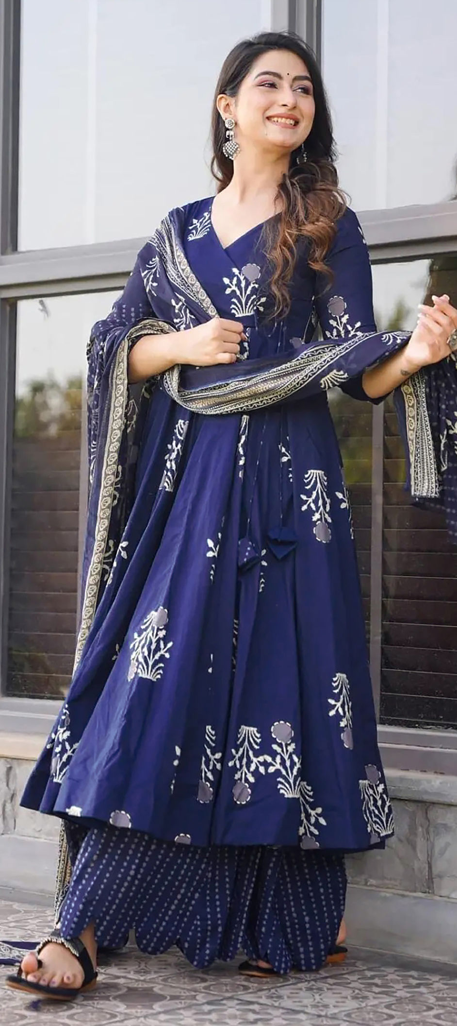 Festive, Party Wear, Reception Blue color Muslin fabric Salwar Kameez ...