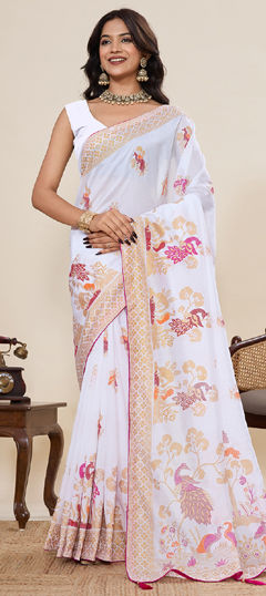 Summer, Traditional White and Off White color Cotton fabric Saree : 2027543