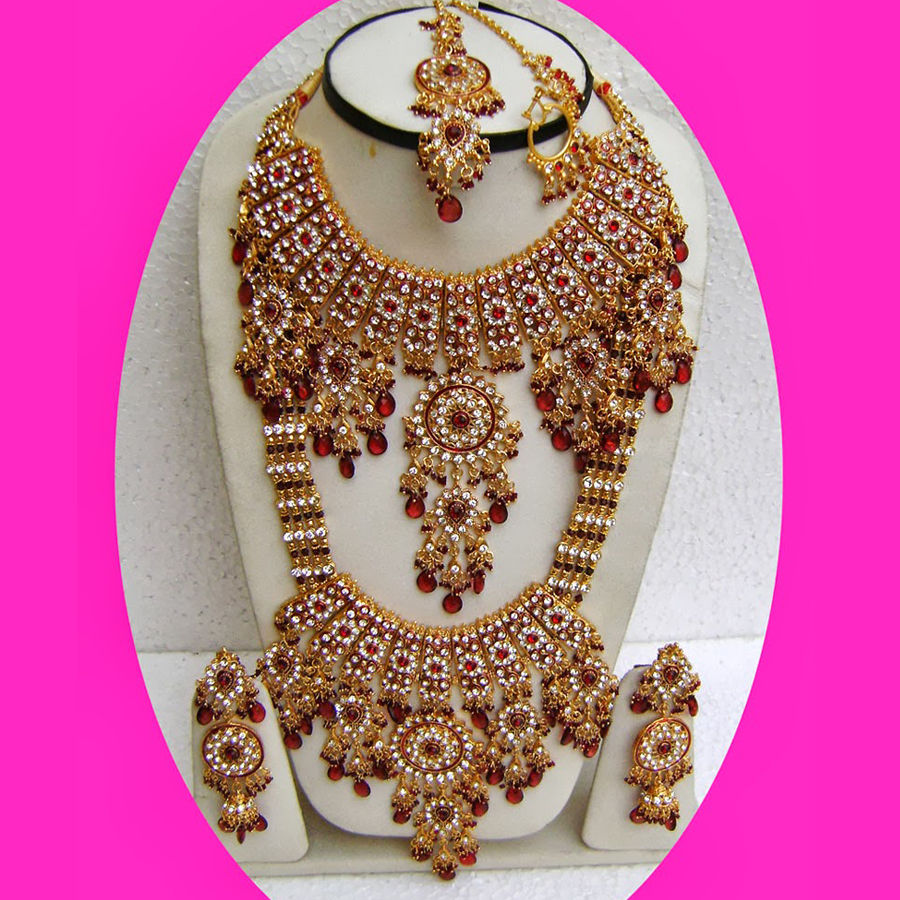 301432: Gold Rodium Polish Bridal Jewelry set with Necklace, Earring ...