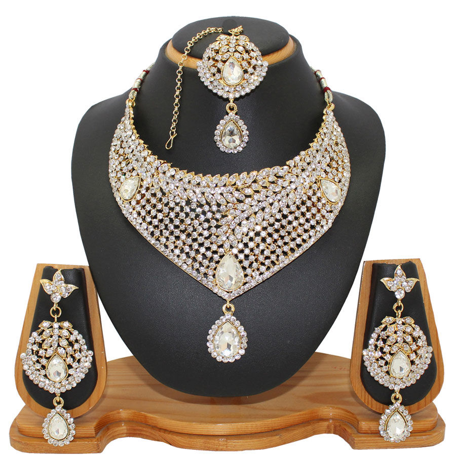 322022: White and Off White color family Necklace and Gold Rodium ...