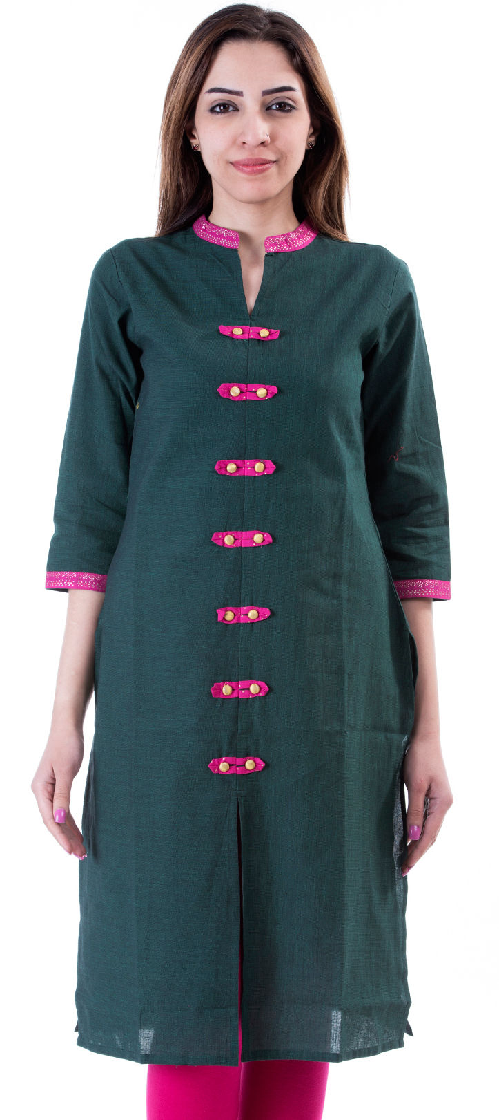 453652: Green color family stitched Cotton Kurtis,Kurti