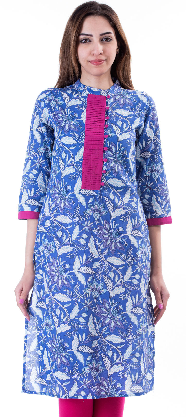 453686: Blue color family stitched Cotton Kurtis,Kurti