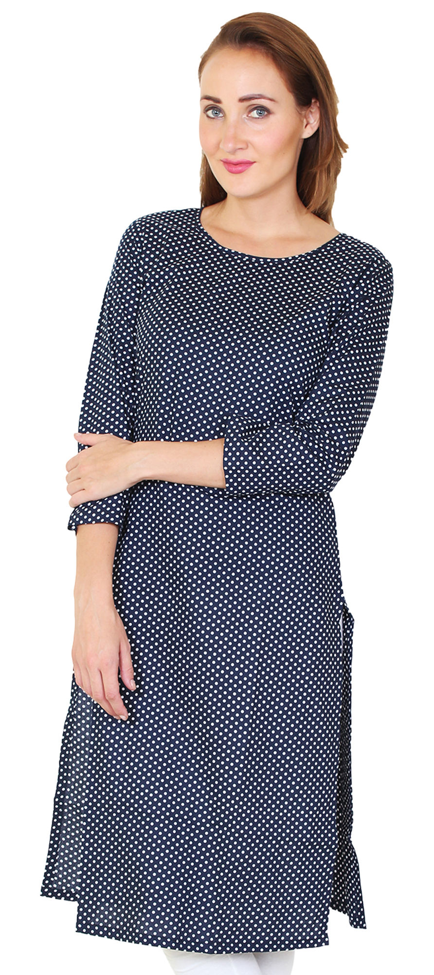 468030: Blue color family stitched Cotton Kurtis, Printed Kurtis