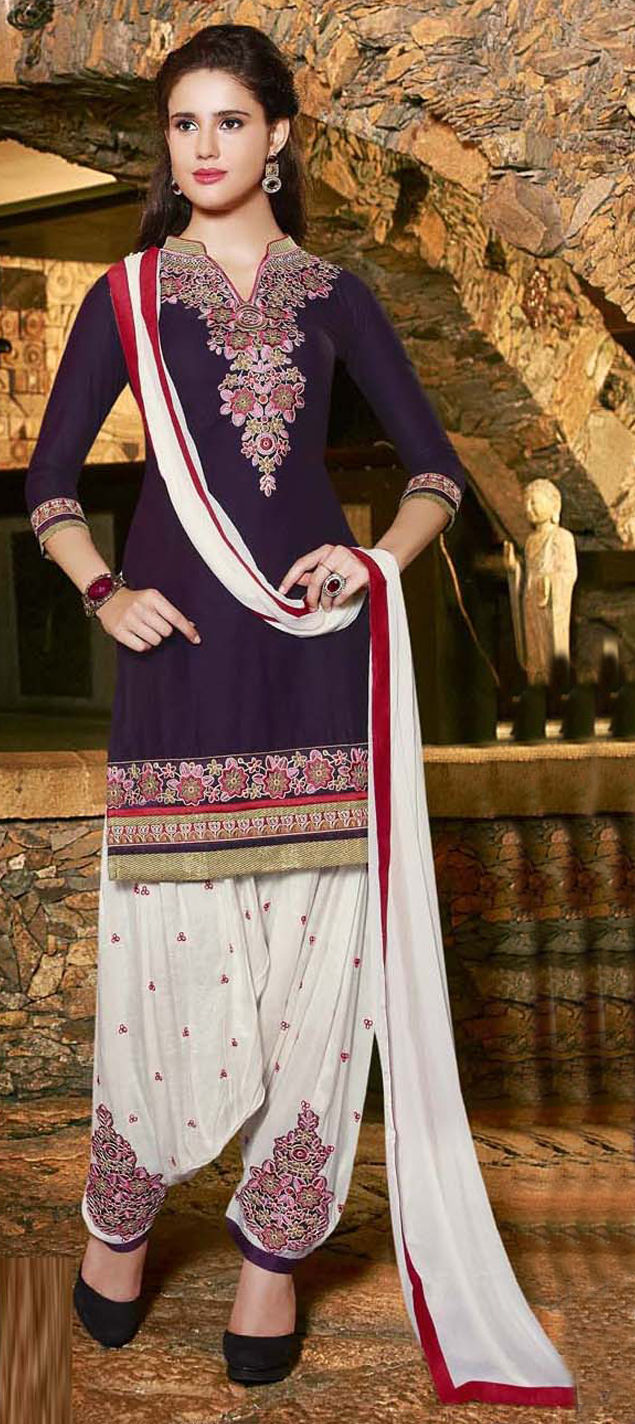 478910: Purple and Violet color family unstitched Cotton Salwar Kameez