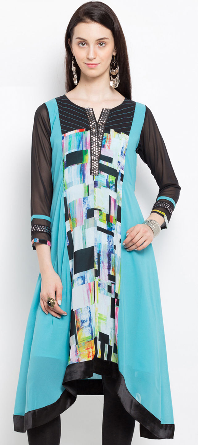 489045: Multicolor color family stitched Kurti