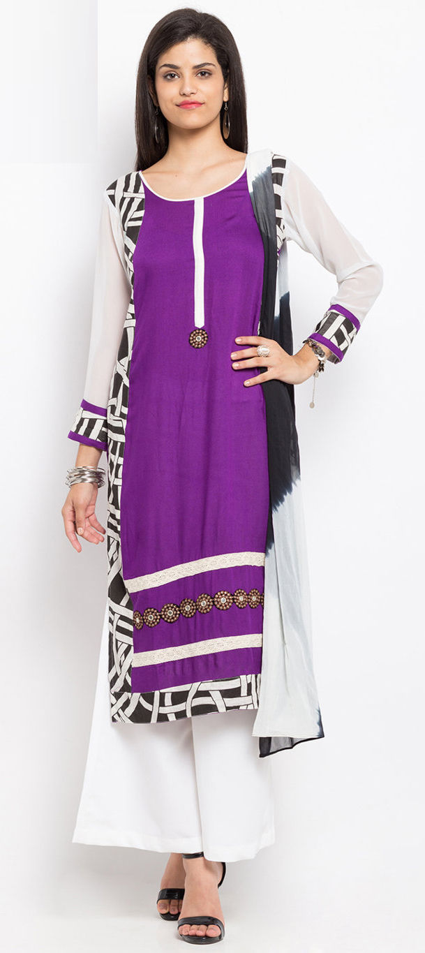 489187: Purple and Violet color family stitched Cotton Salwar Kameez ...
