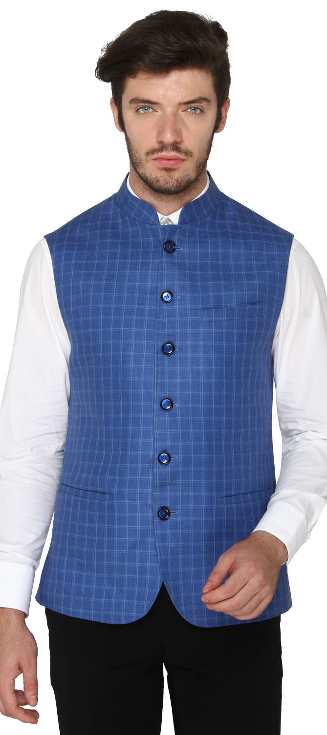 507166: Blue color family stitched Modi Jacket