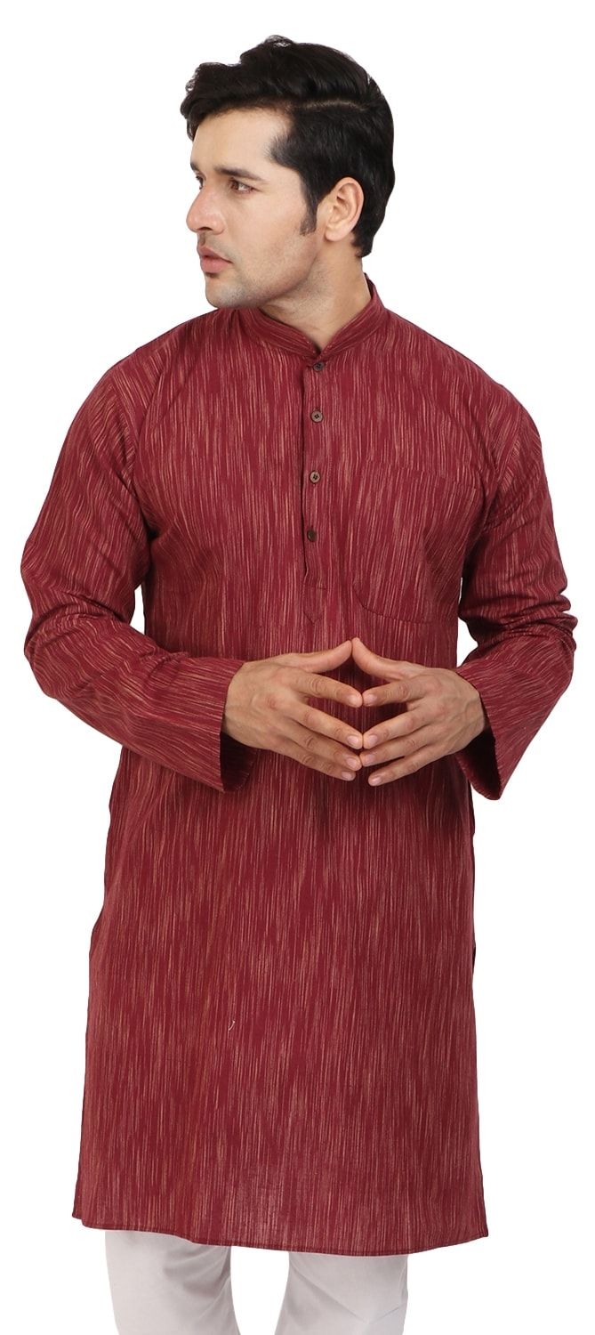 Red and Maroon color Cotton fabric Kurta : 509034