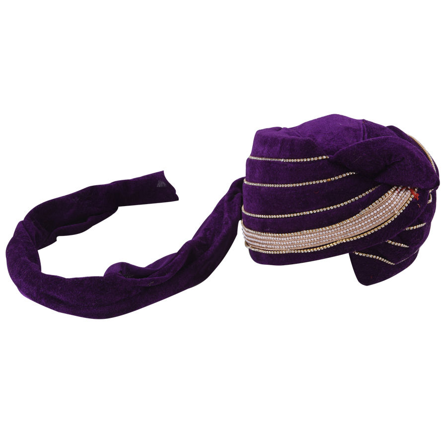 600017: Purple and Violet color family stitched turban.