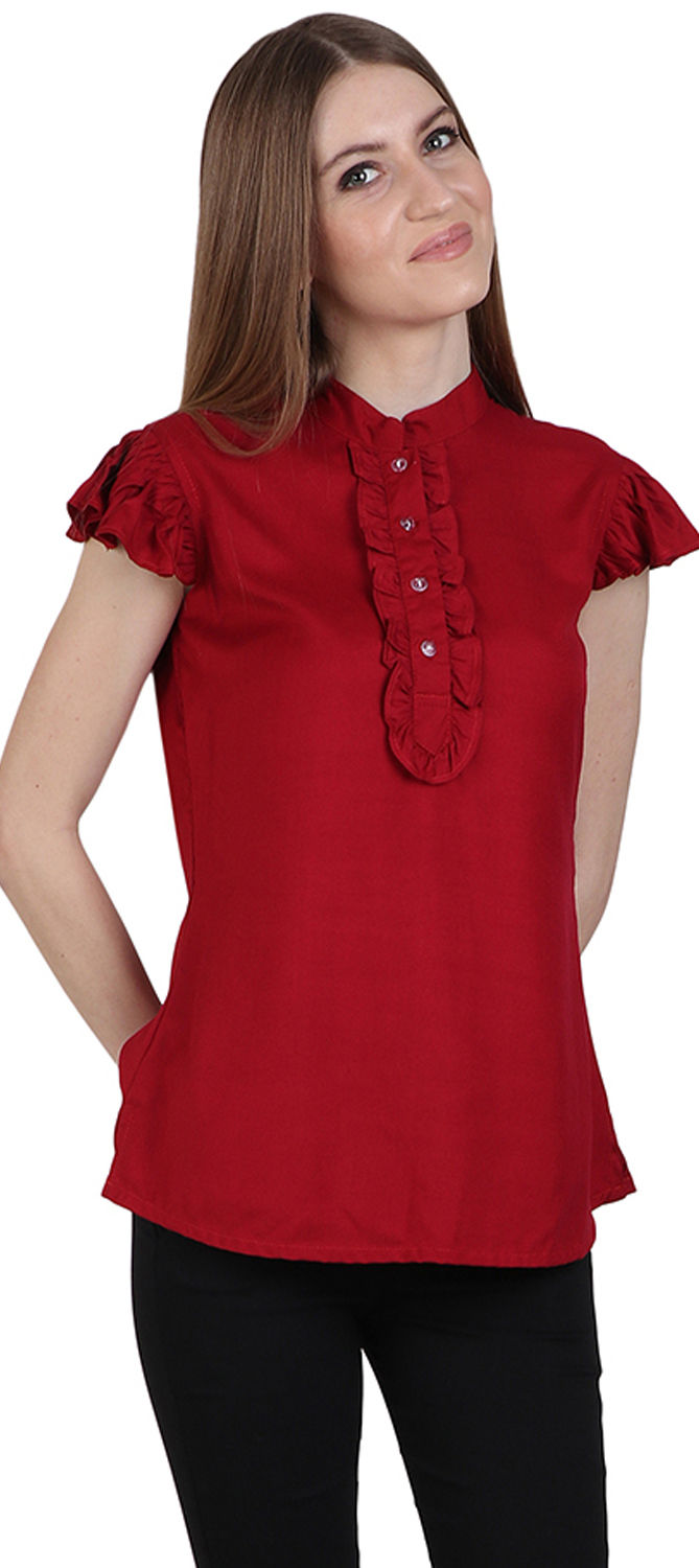 650661: Red and Maroon color family stitched Tops & Shirts