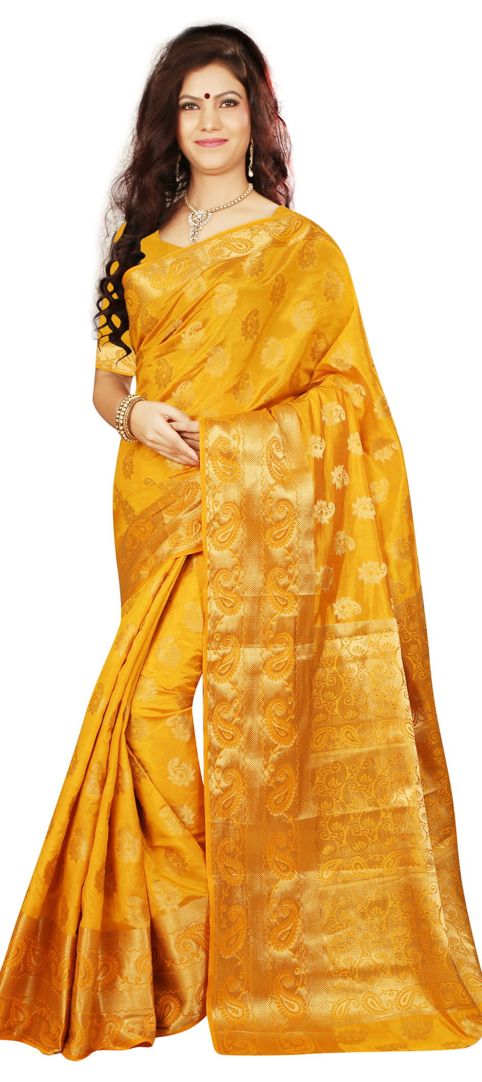 714147: Gold color family Party Wear Sarees, Silk Sarees with matching ...