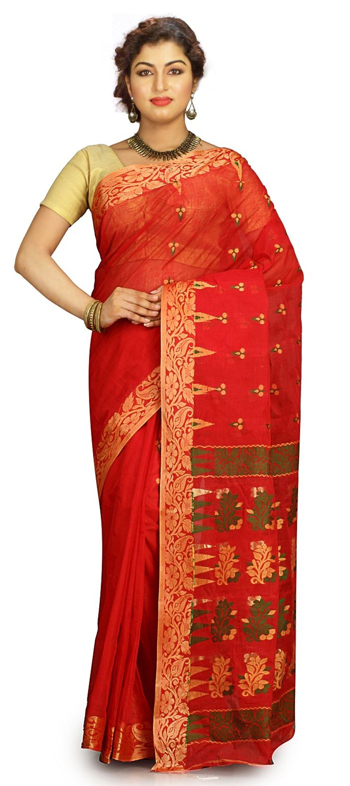 757618: Red and Maroon color family Party Wear Sarees with matching ...