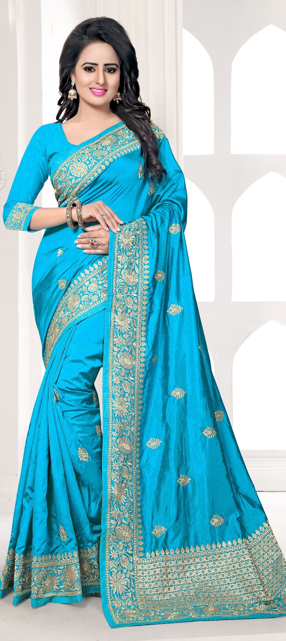 Traditional Blue color Art Silk, Silk fabric Saree : 762785