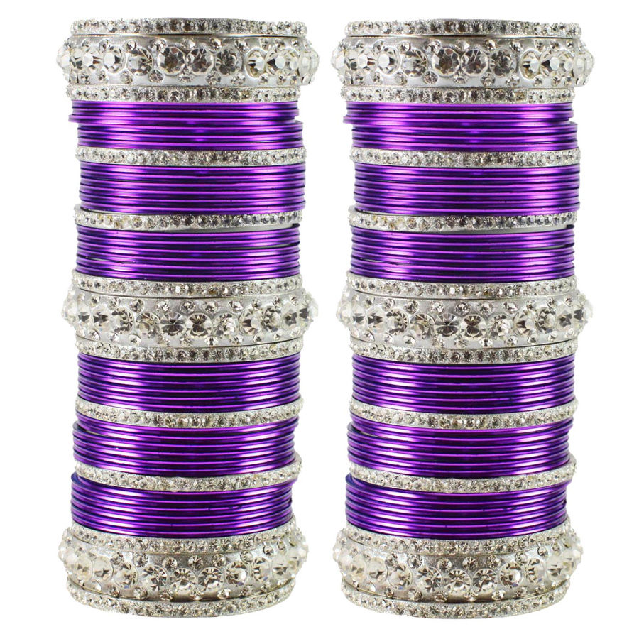 803900: Purple and Violet, Silver color family Bangles and Silver ...