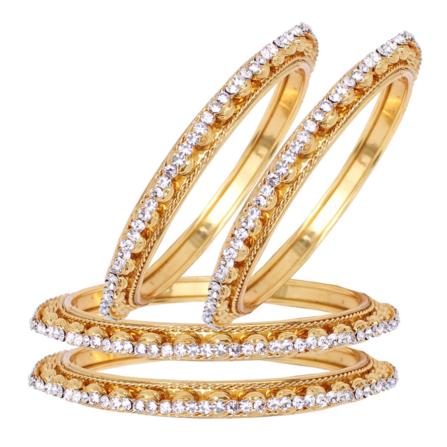 White and Off White color Metal Alloy metal Bangles : 805729