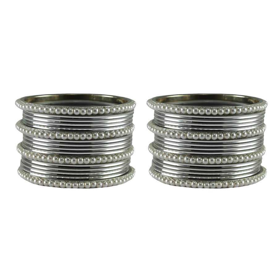 807624: Silver color family Bangles and Enamel work