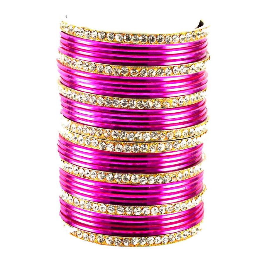 807693: Pink and Majenta color family Bangles and Enamel work