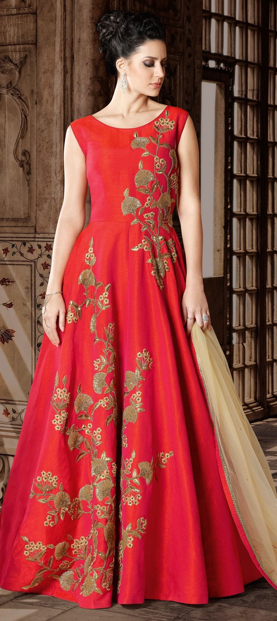 905680: Red and Maroon color Salwar Kameez