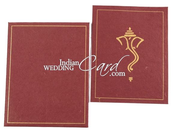 4149, Red Color, Handmade Paper, Light Weight Cards, Hindu Cards.