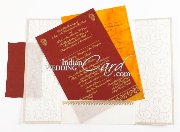 D-1346, Red Color, Handmade Paper, Hindu Cards.