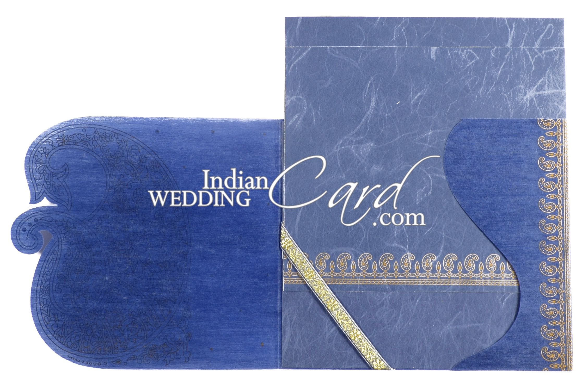 D-1491, Blue Color, Ribbon Layered Cards.