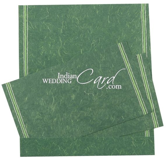 D-156, Green Color, Handmade Paper, Hindu Cards.