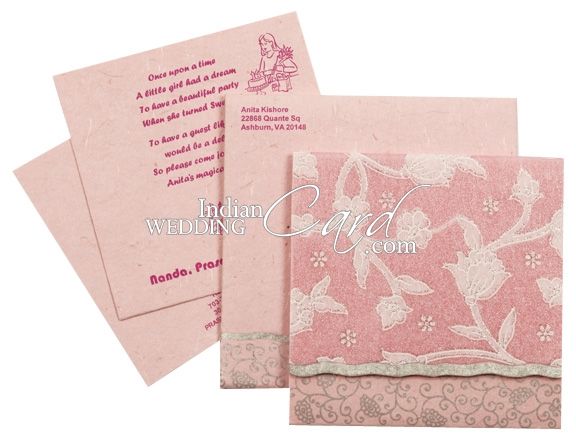 D-1809, Pink Color, Handmade Paper, Small Size Cards, Light Weight ...