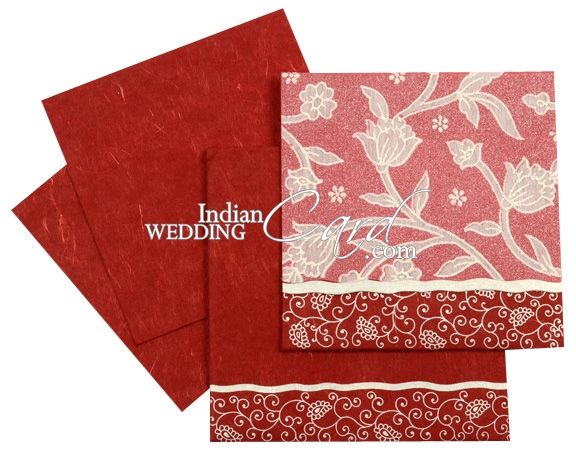 D-1812, Red Color, Handmade Paper, Small Size Cards, Light Weight Cards ...