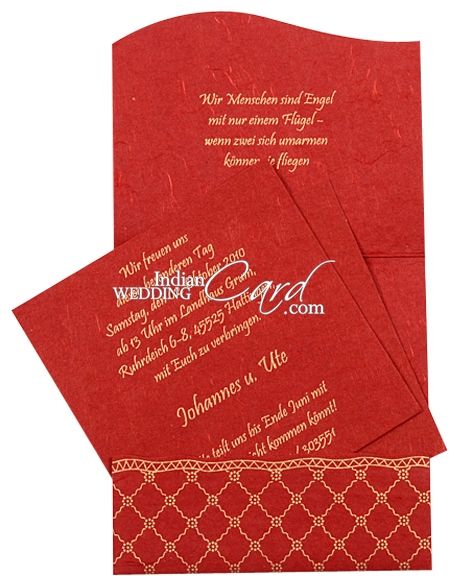 D-1817, Red Color, Handmade Paper, Small Size Cards, Light Weight Cards ...