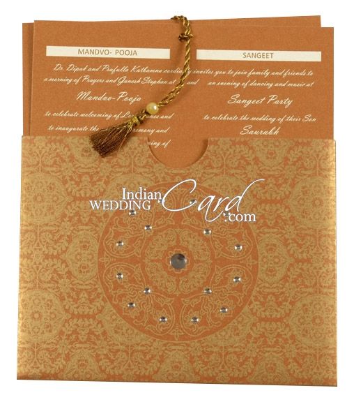 D-2044, Copper Color, Shimmery Finish Paper, Small Size Cards, Light ...